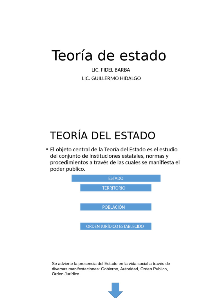 Teoría del Estado: Conceptos y Funciones | PDF | Estado (política ...