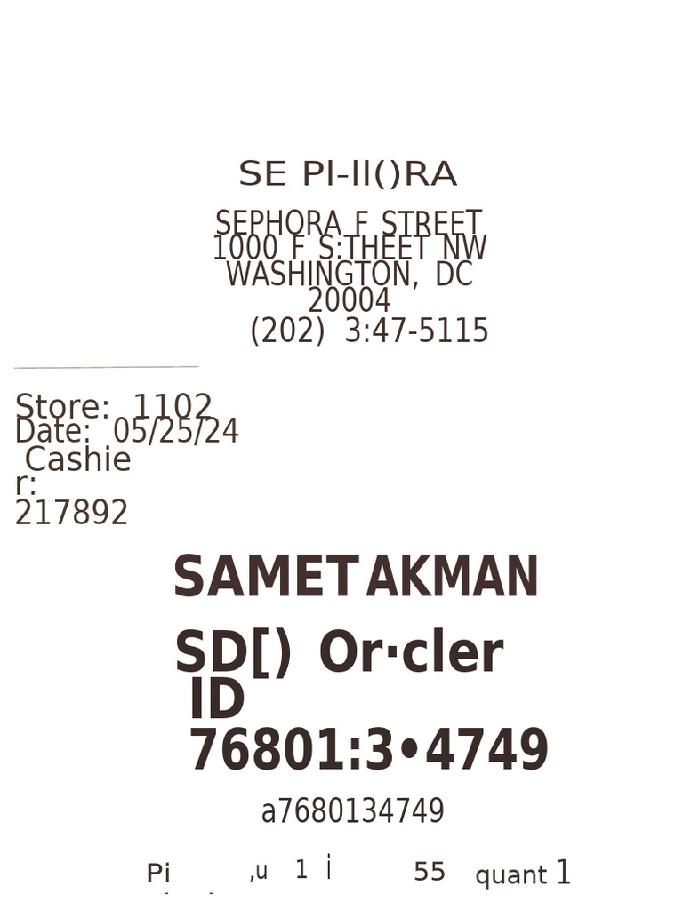 744759308 Sephora Receipt | PDF