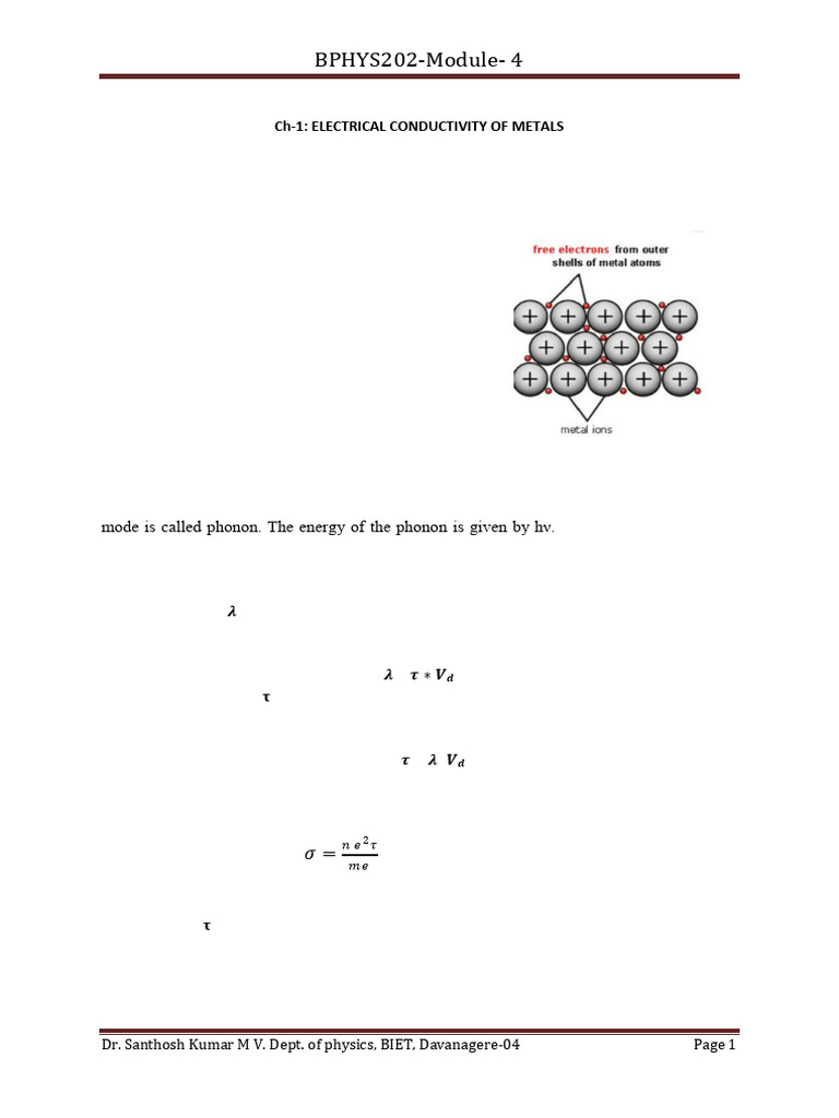 Module 4 Electrical properties | PDF | Electrical Resistivity And ...