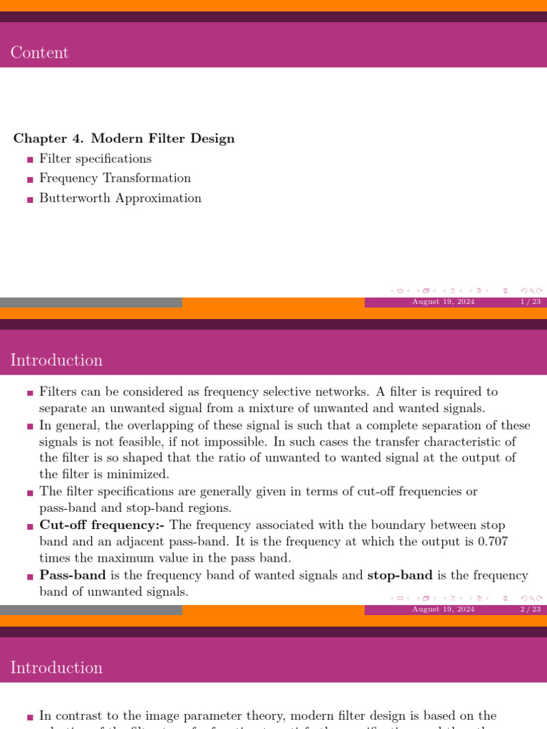Modern Filter Design | PDF | Filter (Signal Processing) | Low Pass Filter