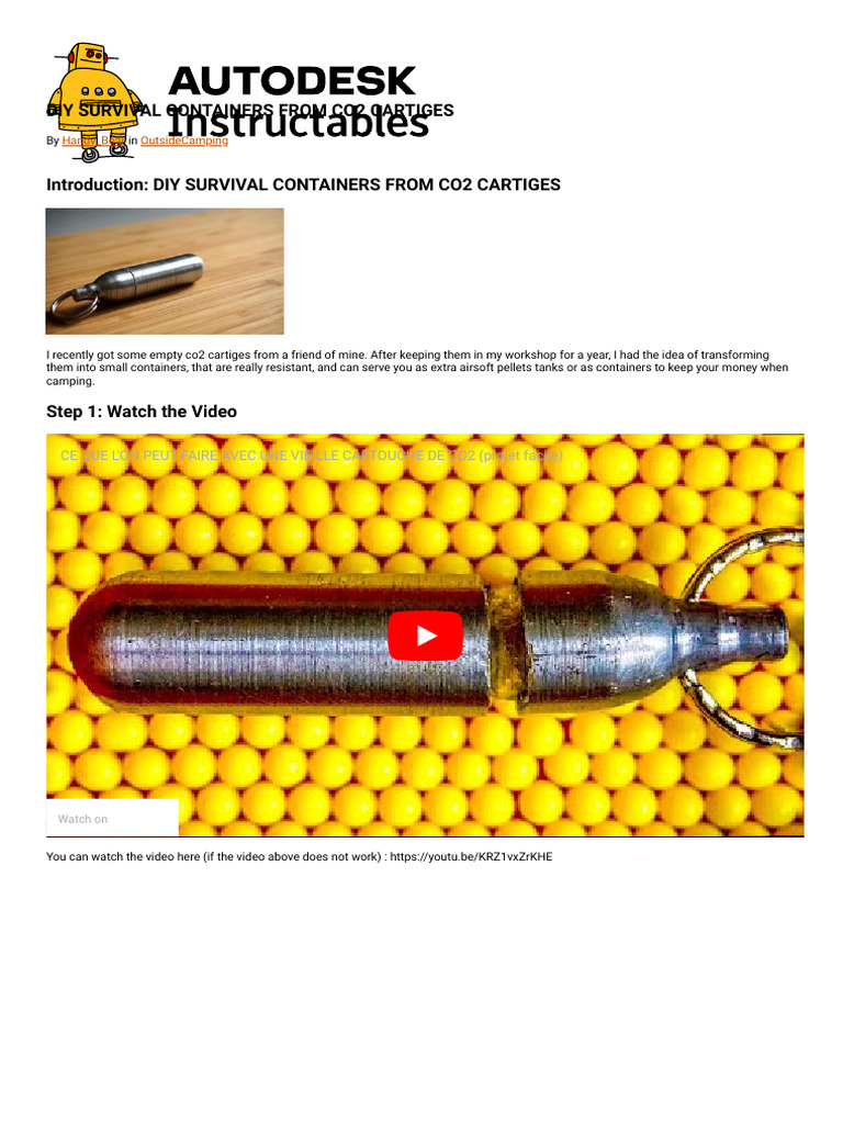 DIY SURVIVAL CONTAINERS FROM CO2 CARTIGES _ 8 Steps (with Pictures) - Instructables | PDF