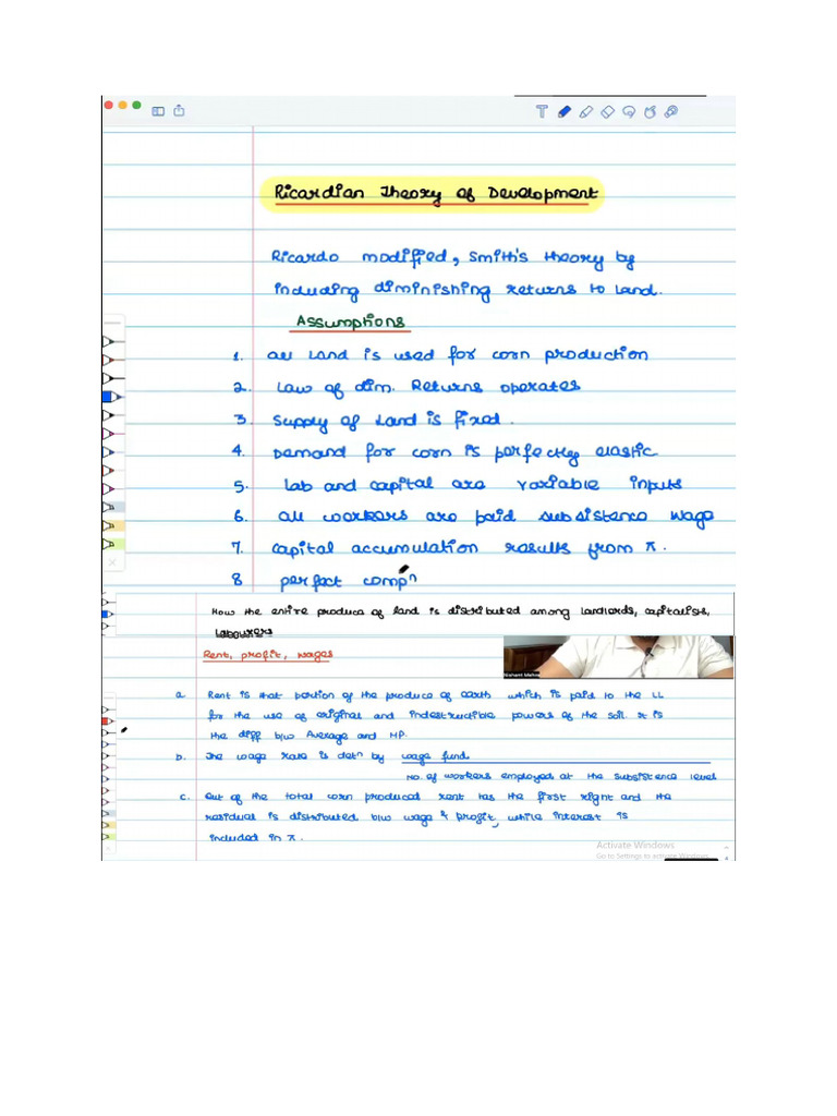 3 Ricardian Theory of Growth Part 1 Part 2 | PDF