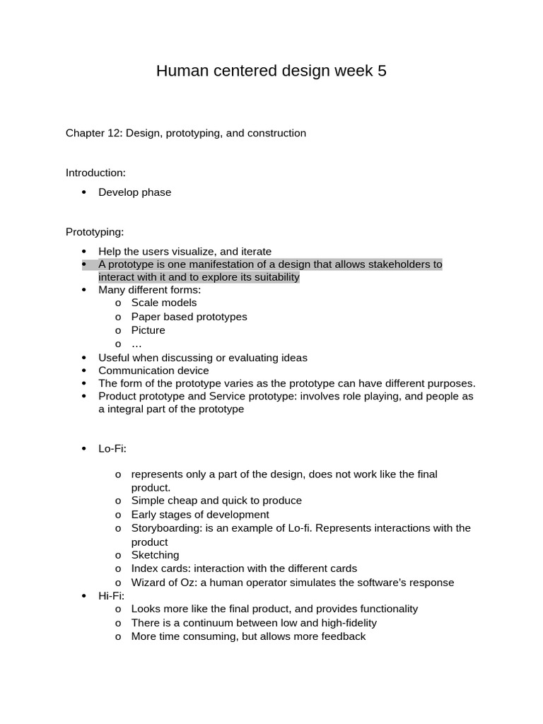 Human Centered Design Week 5 | PDF | Prototype | Icon (Computing)