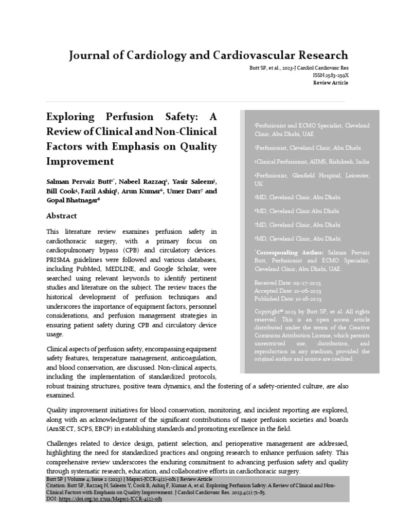 Exploring Perfusion Safety Clinical and Non Clinical 1697613539 | PDF ...