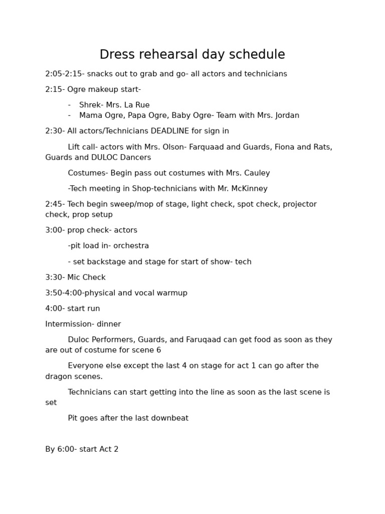 Dress_rehearsal_schedule_10.21 | PDF