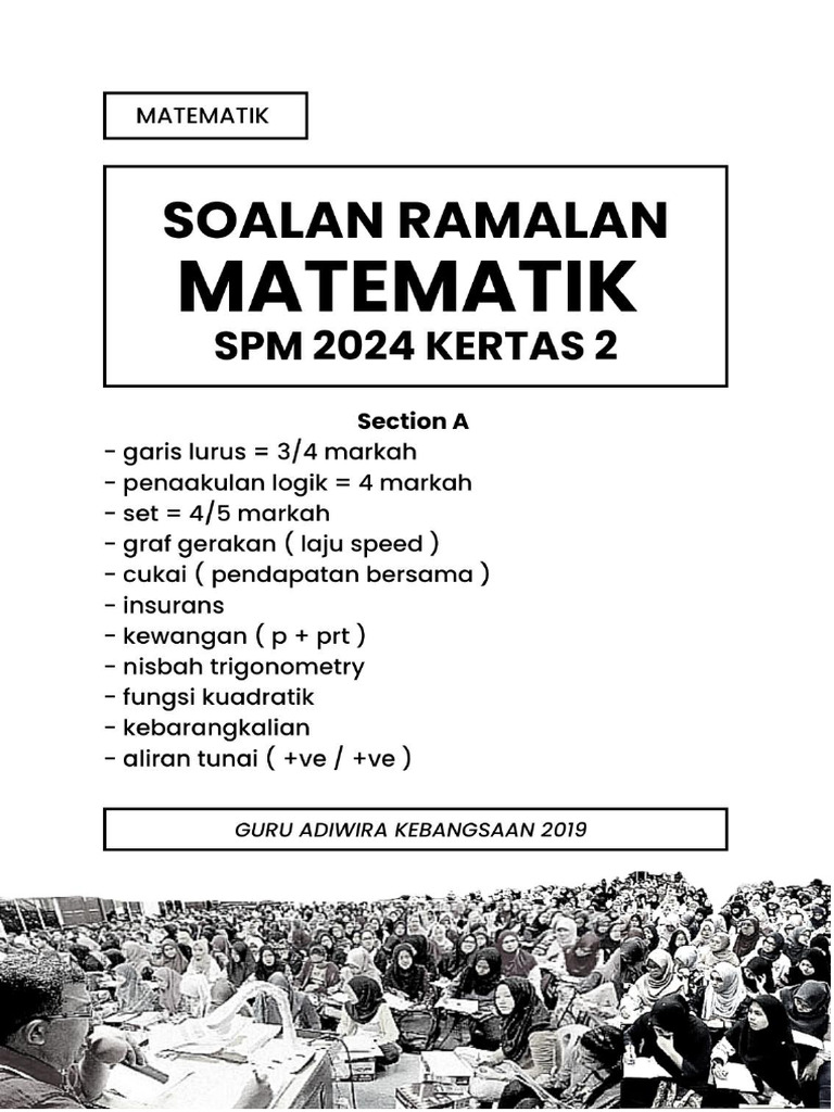 Soalan Ramalan Matematik k2 Bahagian A - 250107 - 184249 | PDF