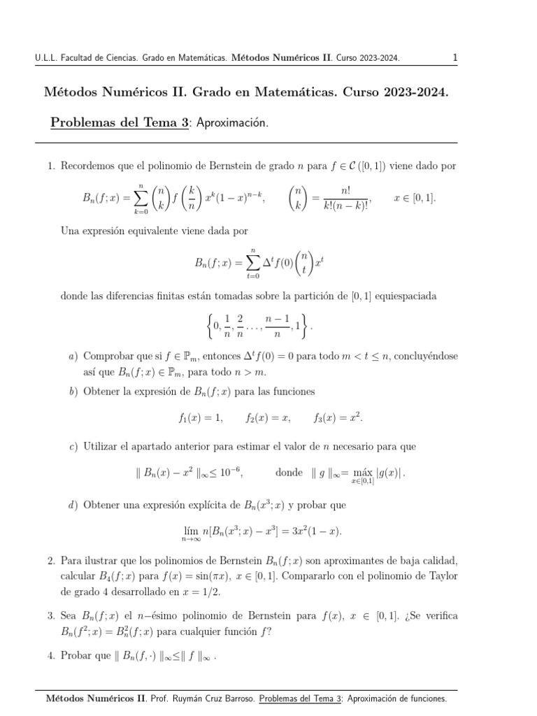 MN II, Tema 3 | PDF | Análisis numérico | Análisis matemático