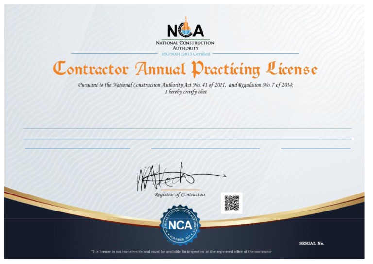 NCA4 Building Works Practicing License-2024-2025 | PDF
