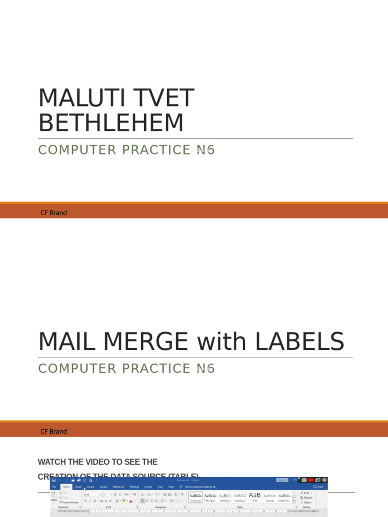 Mail Merge with Labels Guide | PDF