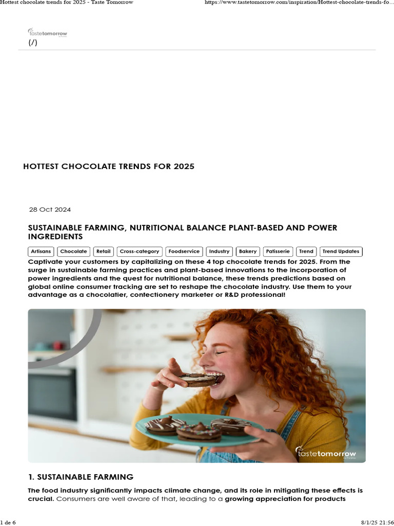 Hottest Chocolate Trends For 2025 - Taste Tomorrow | PDF | Cocoa Bean ...