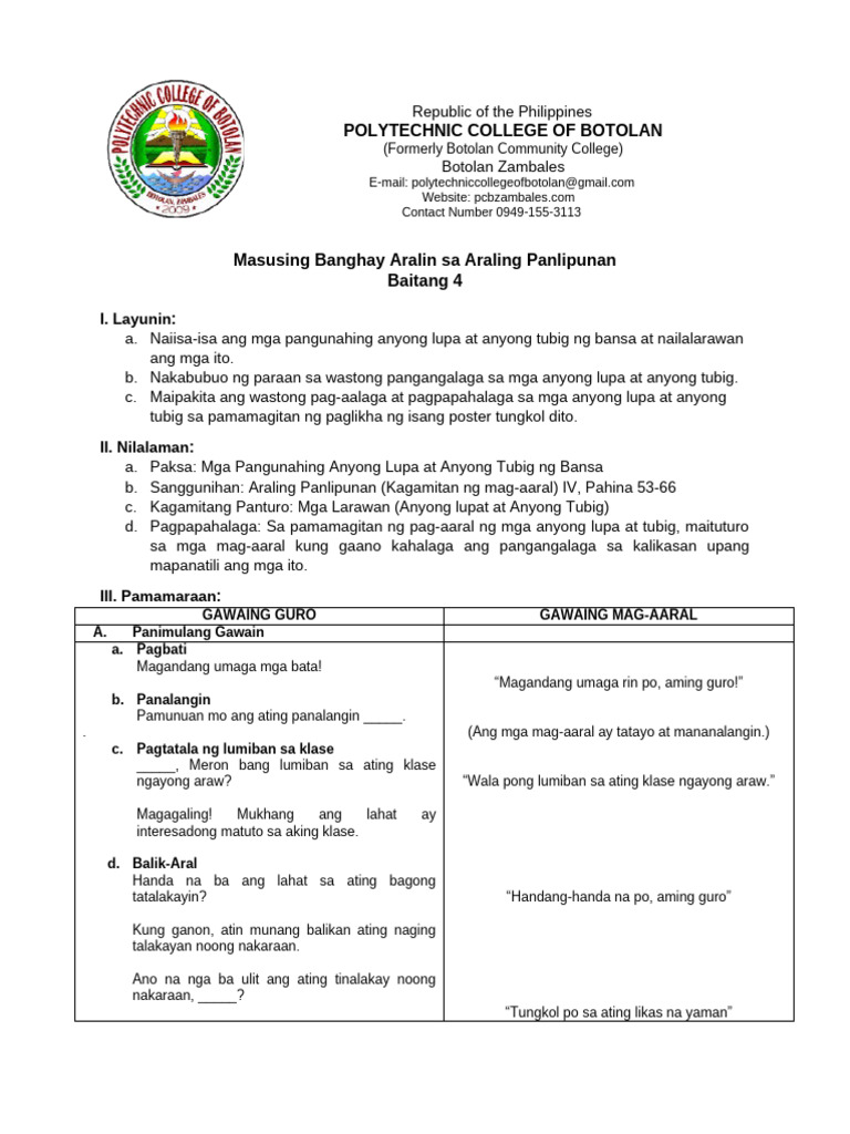 Banghay Aralin Sa Edss - Dinal Demo | PDF