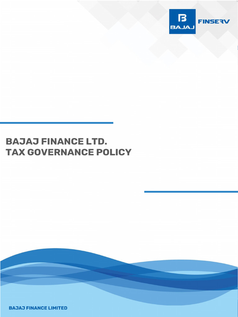 Bajaj Finance Tax Governance Policy | PDF | Taxes | Regulatory Compliance