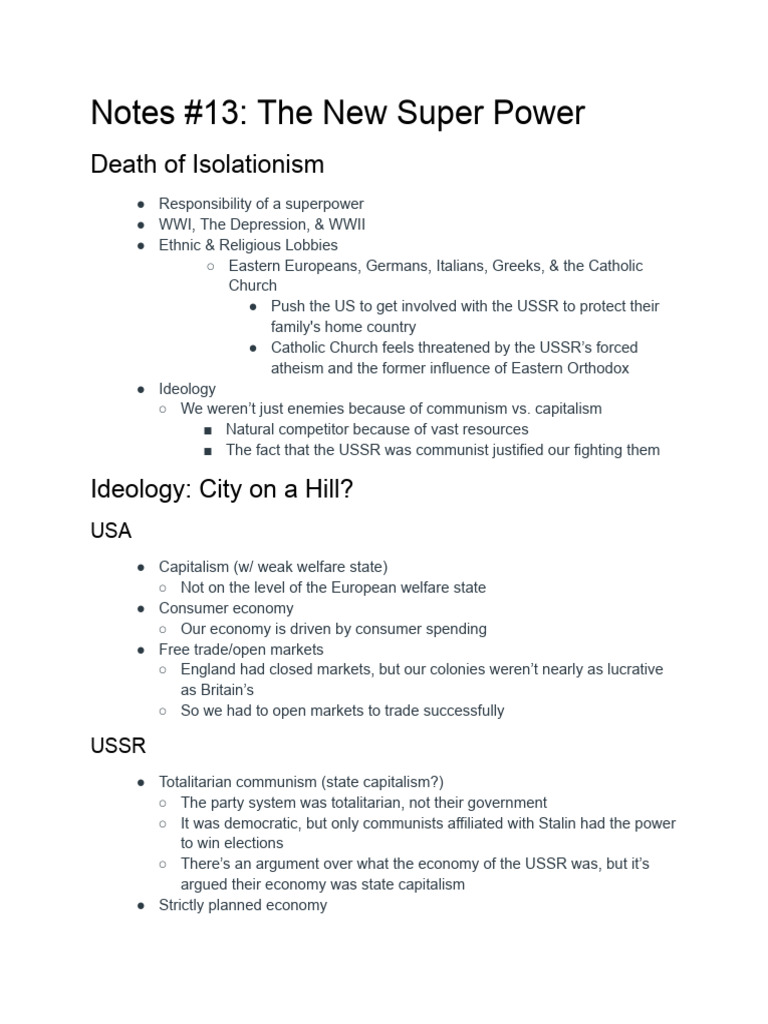 AMH 2020 Notes 3_ Exam 3 | PDF | Cold War | Soviet Union