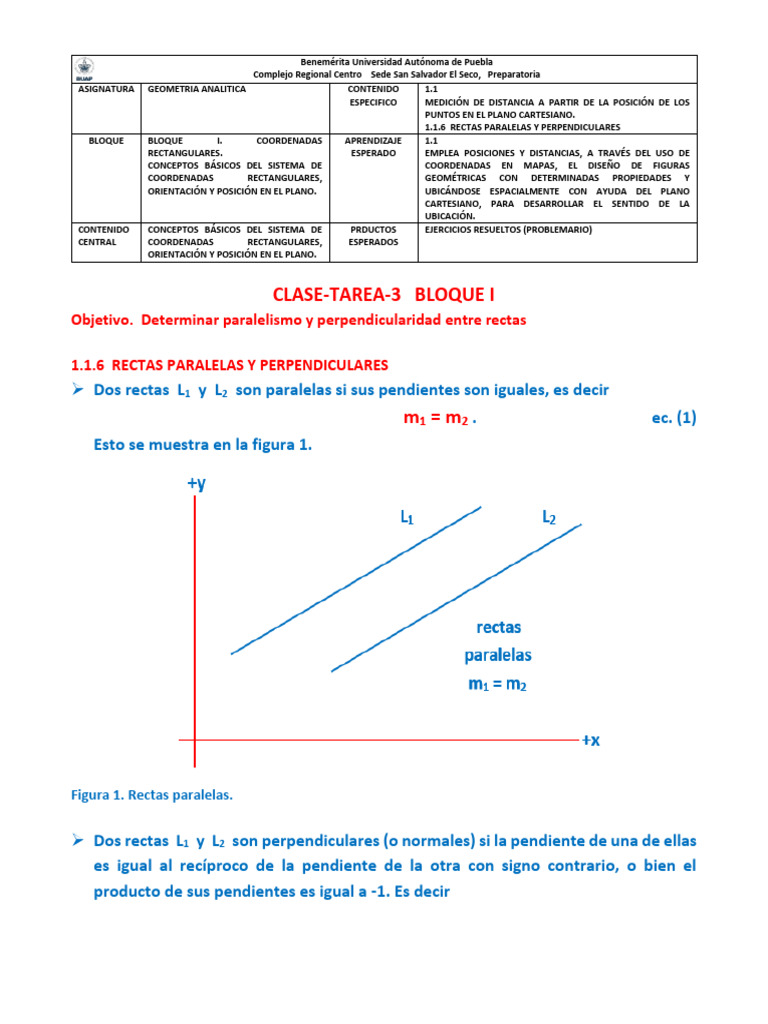 CLASE 3 BLOQ1 GEOMETRIA Rectas Paral Perpend | PDF | Pendiente | Línea ...
