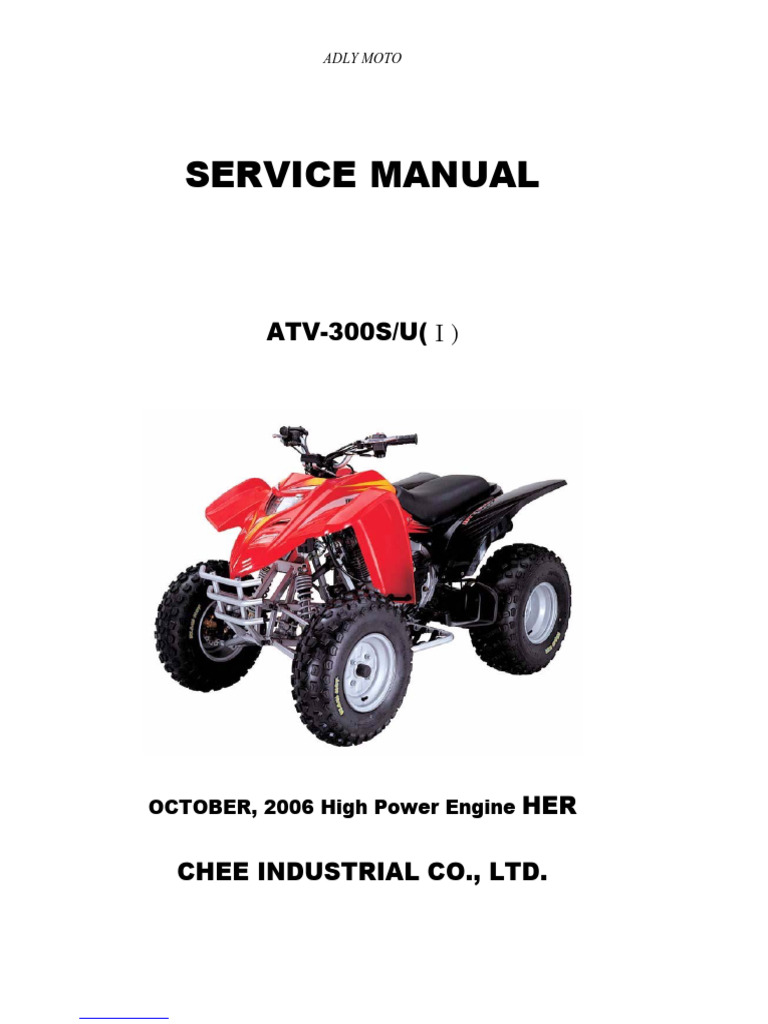ATV-300 Service Manual | PDF | Internal Combustion Engine | Carburetor