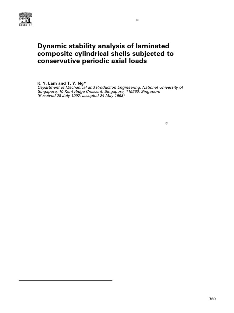 Dynamic Stability Analysis of Laminated Composite Cylindrical Shells Subjected To Conservative ...