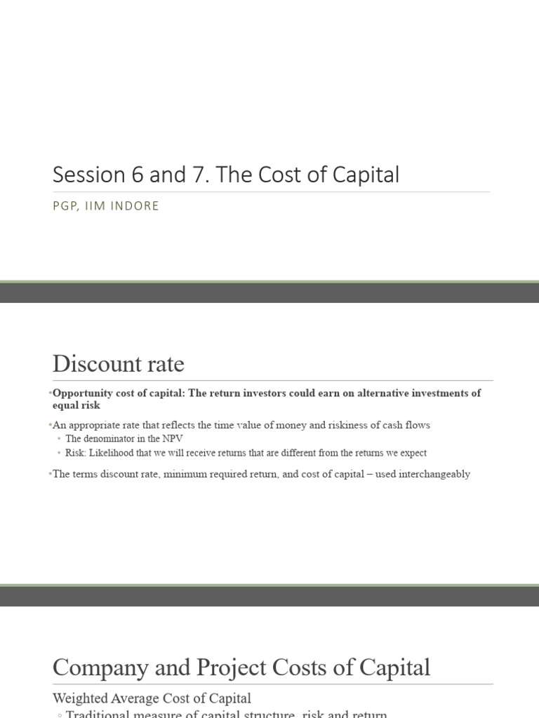 Session 6 and 7. Cost of Capital_Part I | PDF | Bond Credit Rating | Cost Of Capital