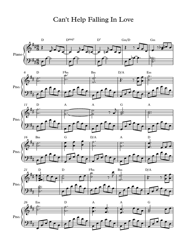 Cant Help Falling in Love Full Score | PDF