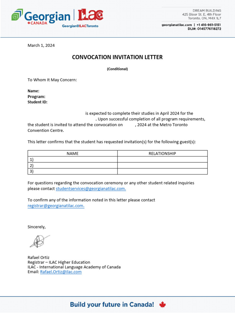 Conditional Convocation Letter - CSTN - 200532671 | PDF