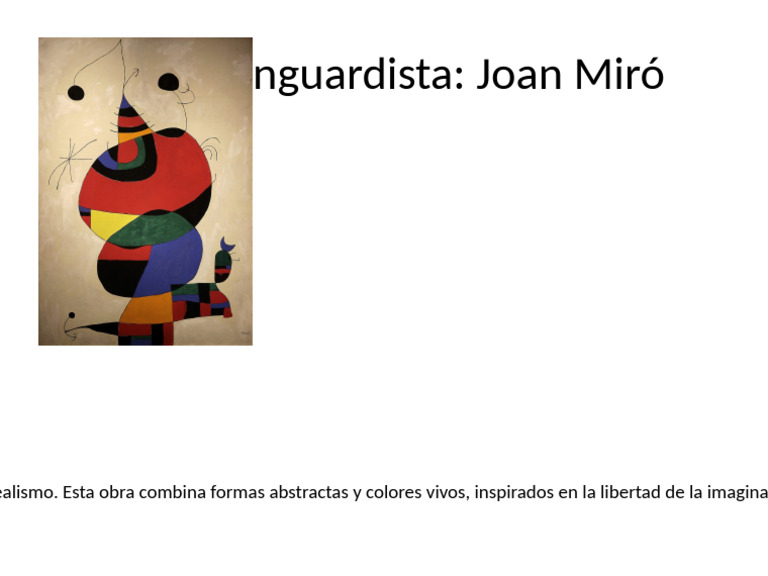 Obra Vanguardista Joan Miro | PDF