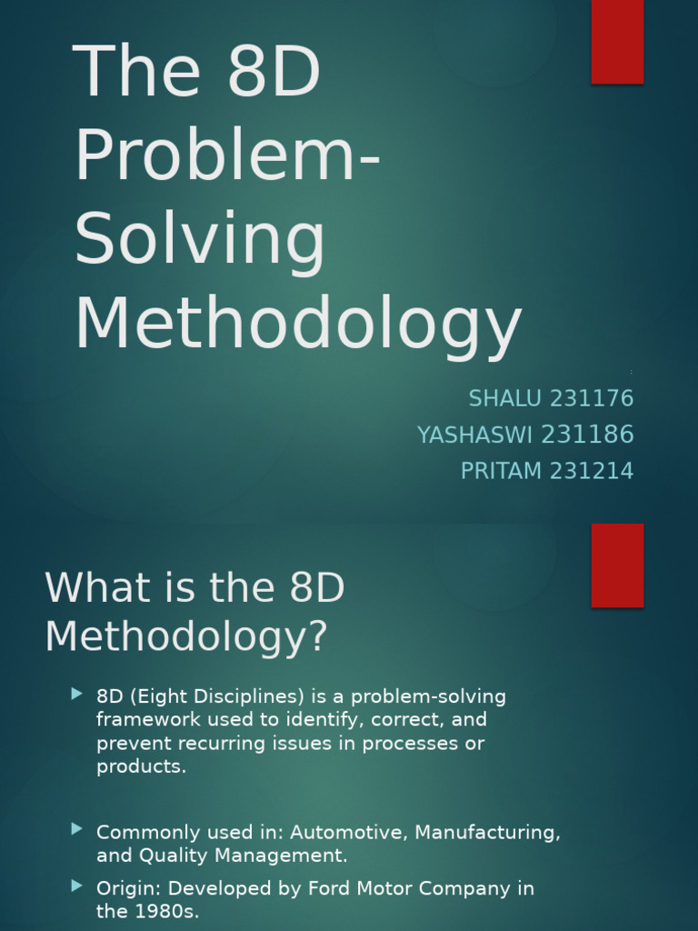 8D Problem-Solving Methodology Guide | PDF | Business