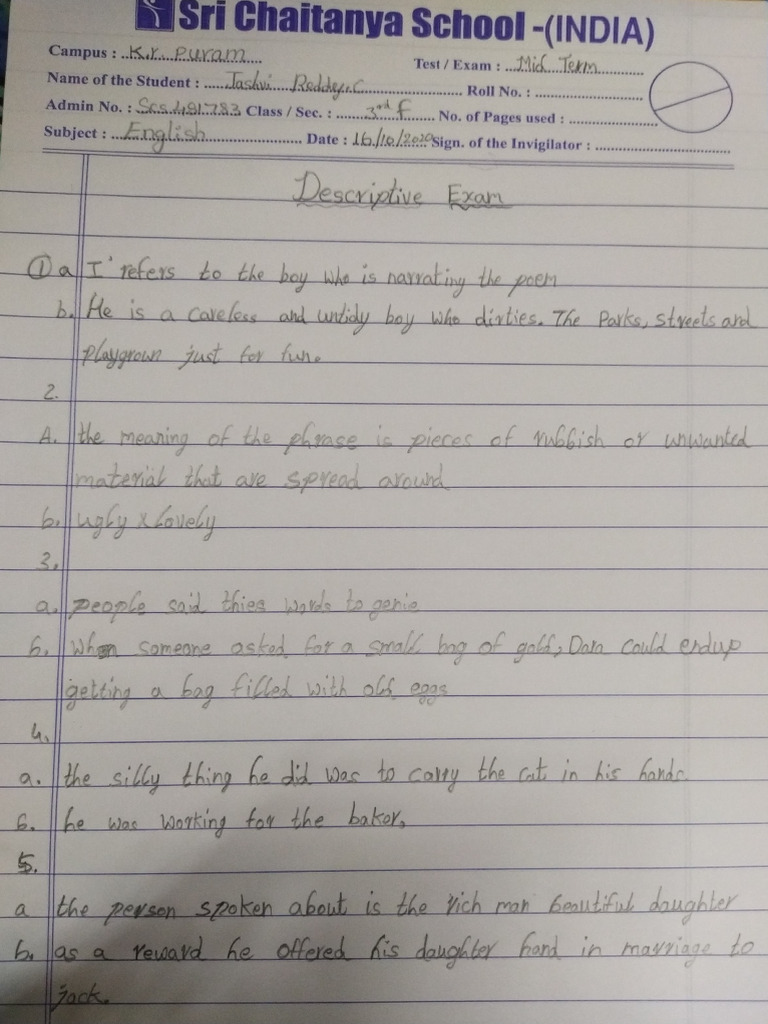 English midterm exam | PDF