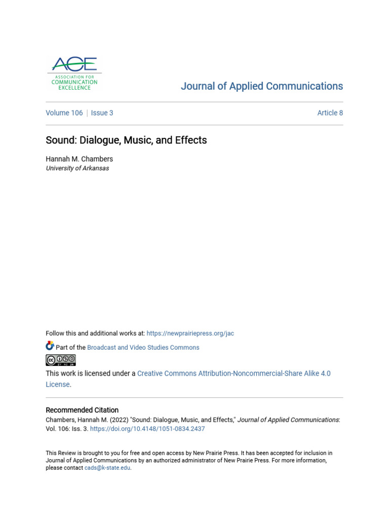 Sound Dialogue Music and Effects | PDF | Video | Mass Media