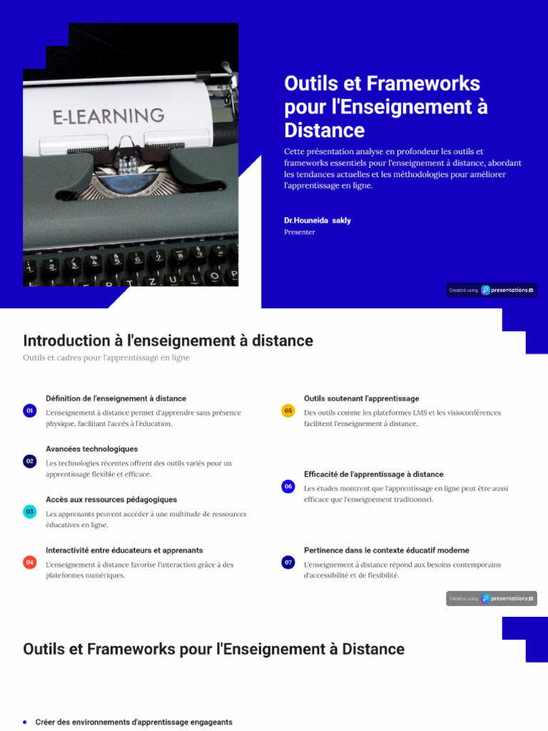 Outils et frameworks pour l'enseignement pédagogique à distance | PDF Outils et frameworks pour l'enseignement pédagogique à distance | PDF