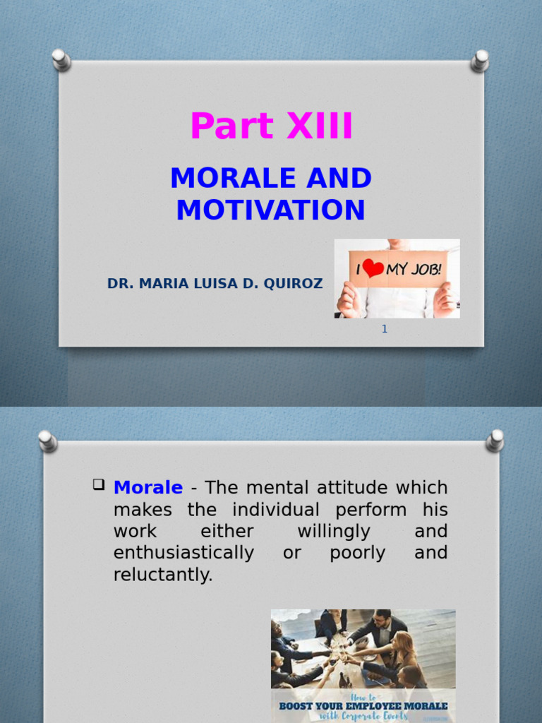 Morale and Motivation in the Workplace | PDF | Motivational | Motivation
