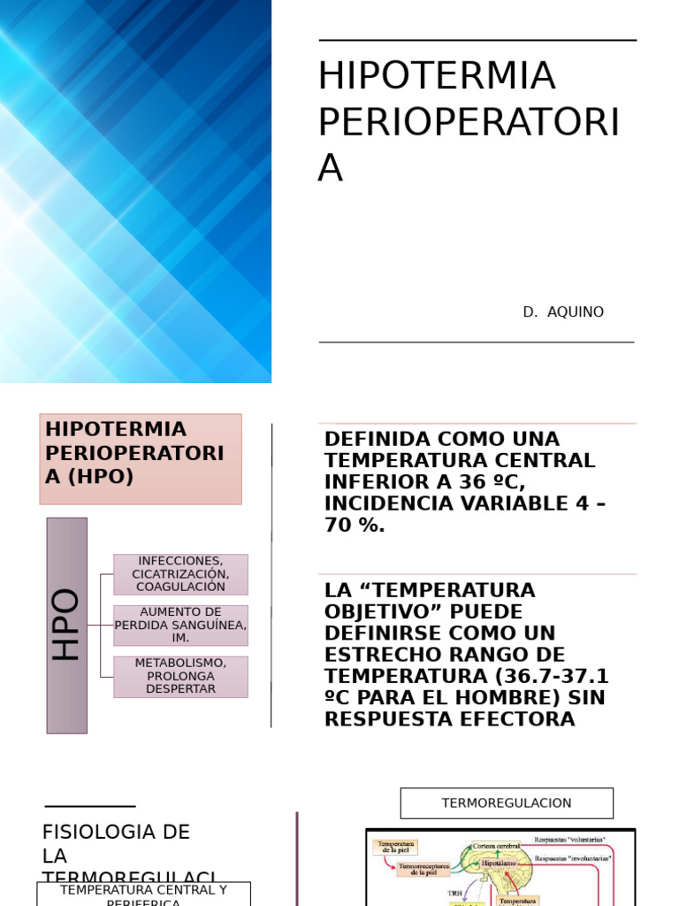 Hipotermia Perioperatoria | PDF | Hipotermia | Termorregulación