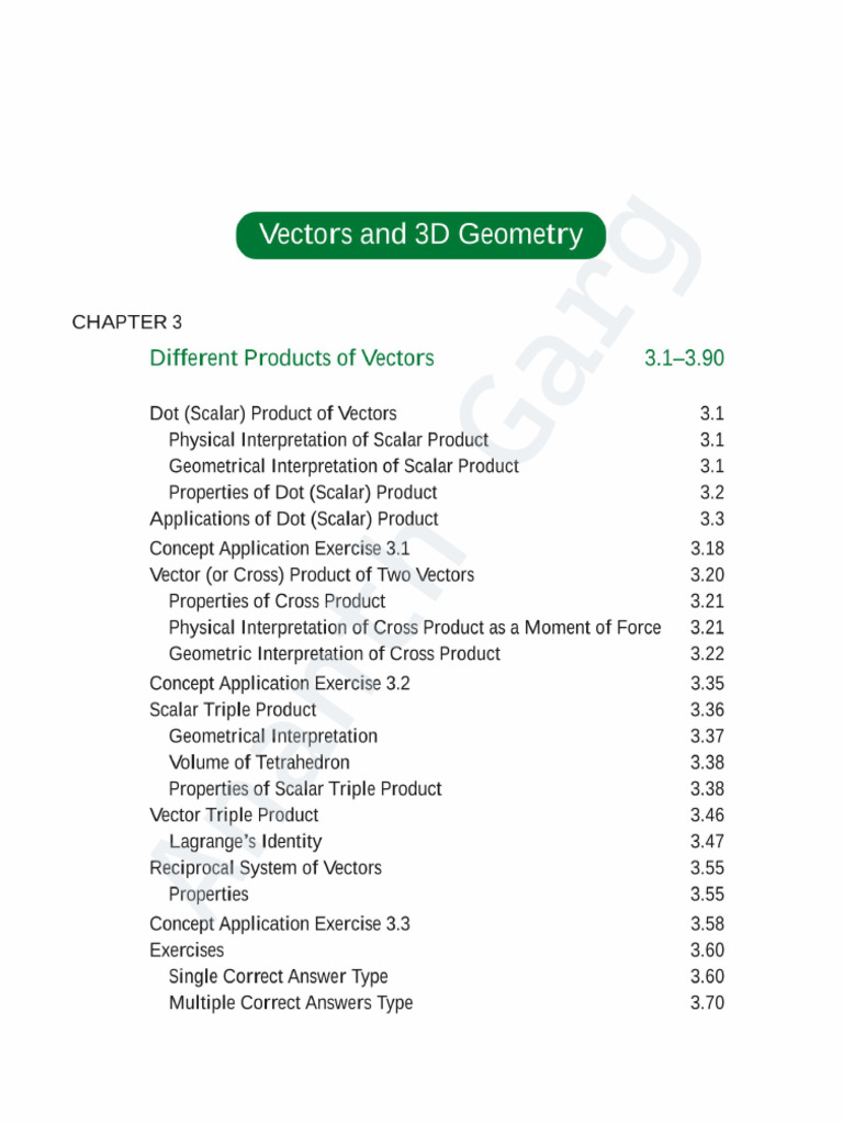 Different Products of Vectors Chapter | PDF