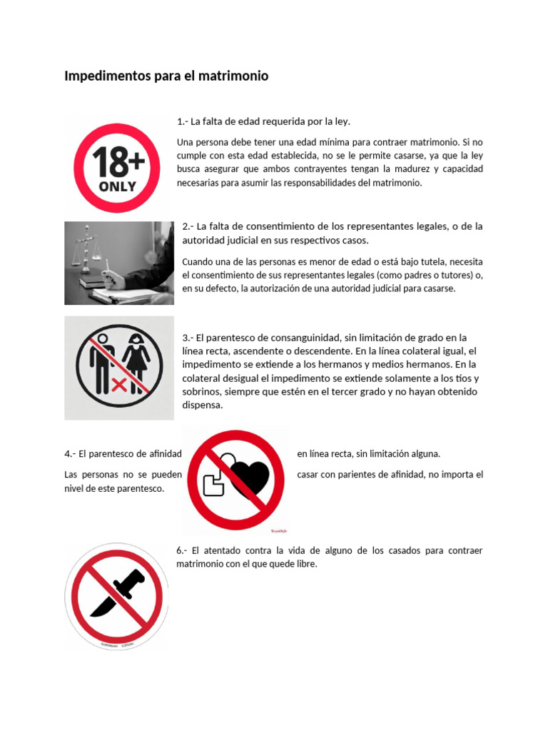 Impedimentos Legales para el Matrimonio | PDF | Matrimonio | Parentesco