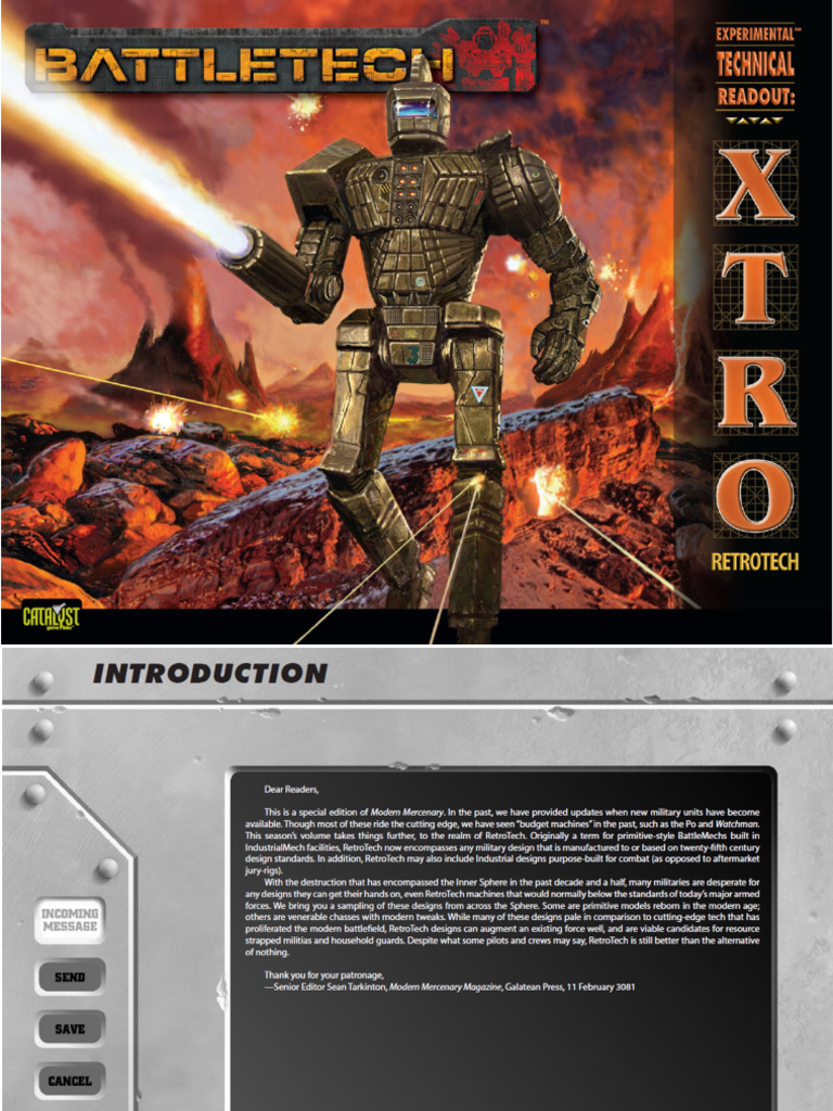Battletech 35XT008 - Experimental Technical Readout RetroTech | PDF
