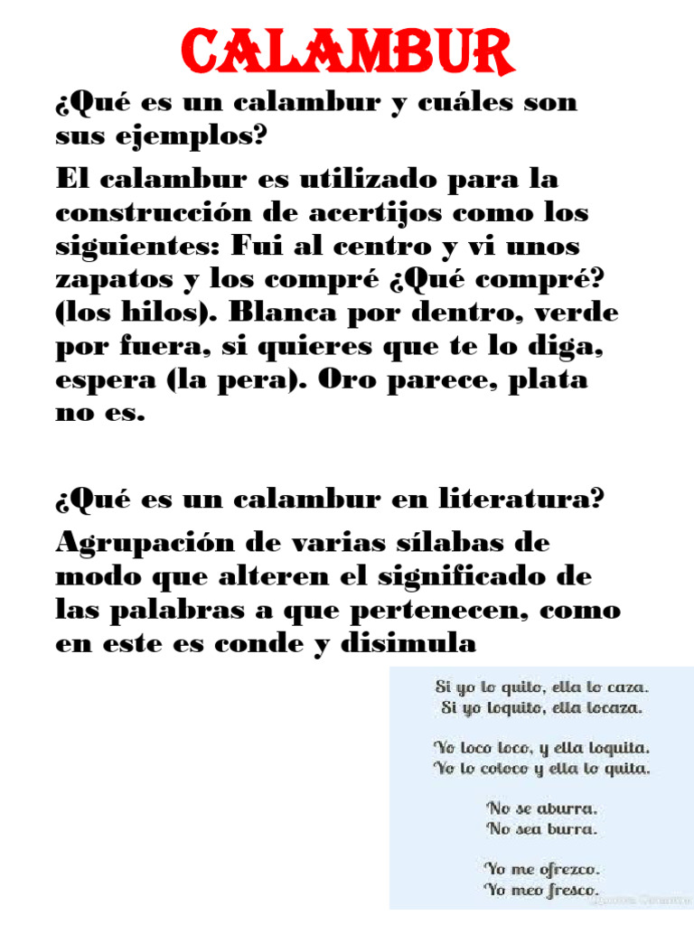 Presentacion Trabajo de Calambur | PDF