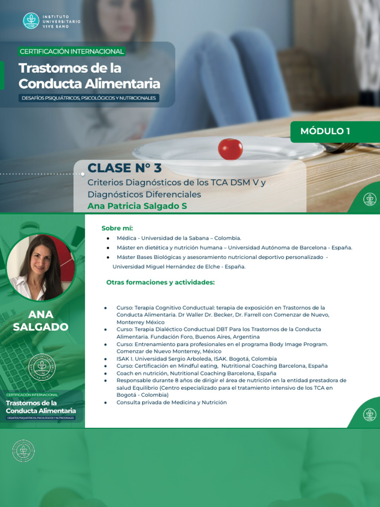 Criterios Diagnósticos TCA DSM V | PDF | Desorden alimenticio | Manual Diagnóstico y Estadístico ...
