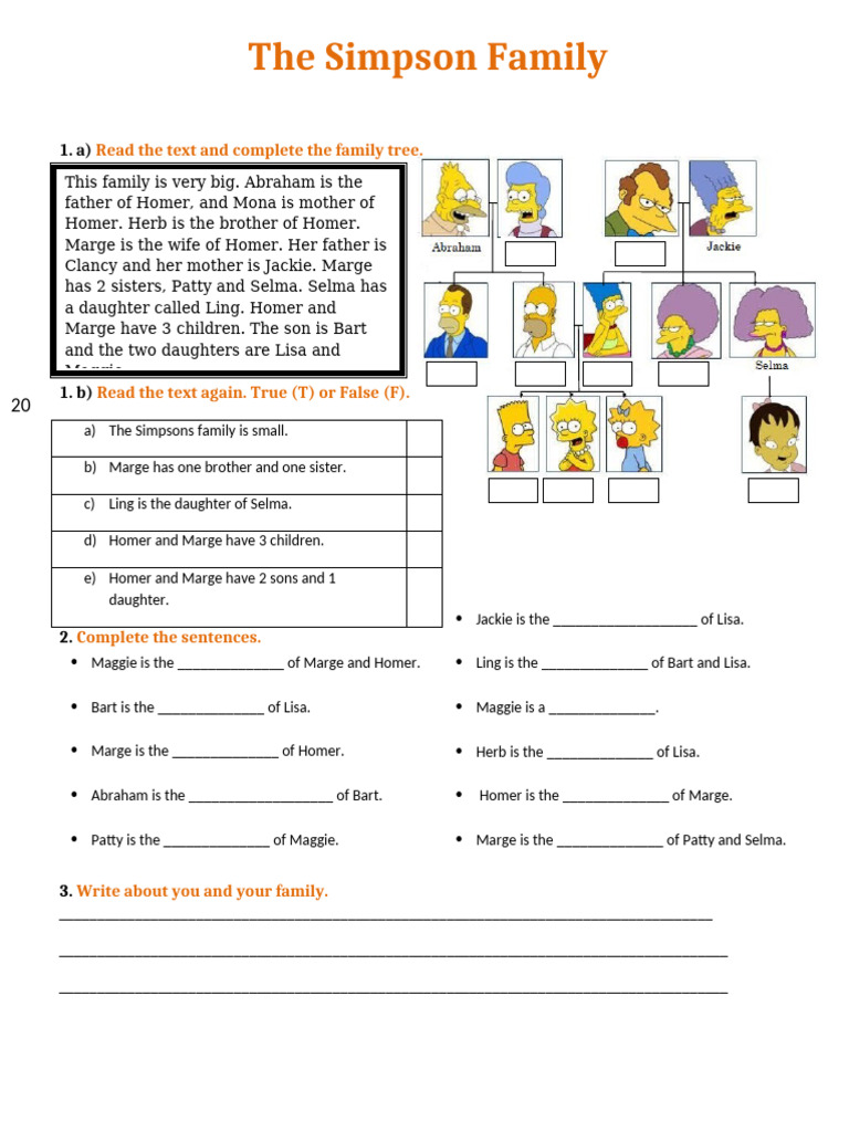 The Simpsons Family Exercises | PDF