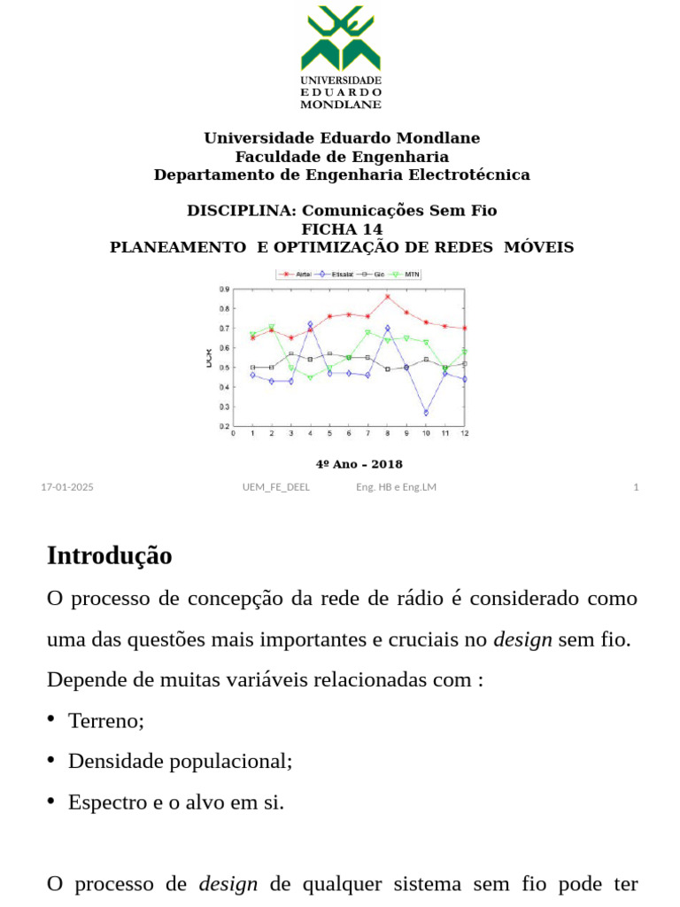 Ficha 14 - Planeamento e Optimização de Redes Moveis | PDF | Rede de ...