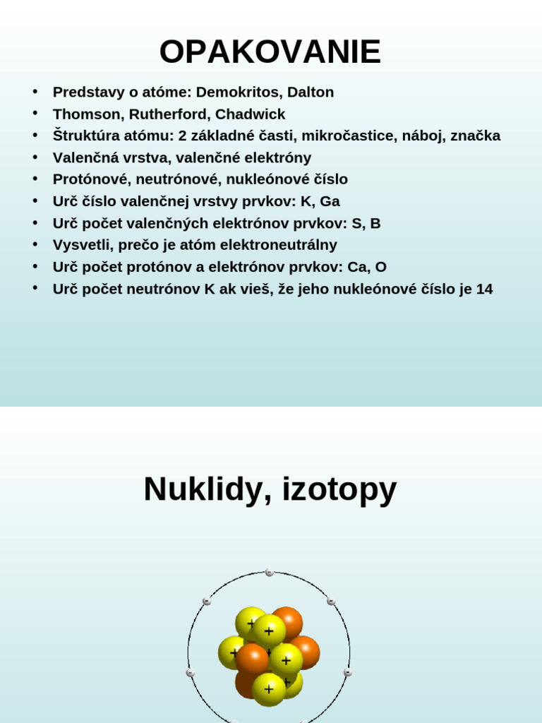 Nuklidy, Rádioaktívne Žiarenie | PDF