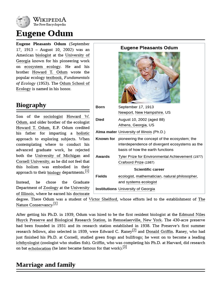Eugene_Odum | PDF | Environmental Social Science | Systems Ecology