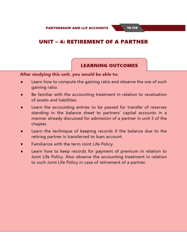 Unit 4 Retirement of A Partner | PDF | Balance Sheet | Goodwill ...