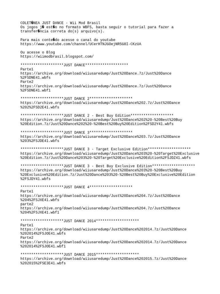Coletânea Just Dance - WMBR | PDF | Ubisoft | Nintendo