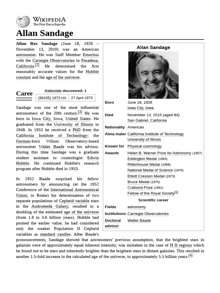 Allan_Sandage | PDF | Astronomy | Astrophysics
