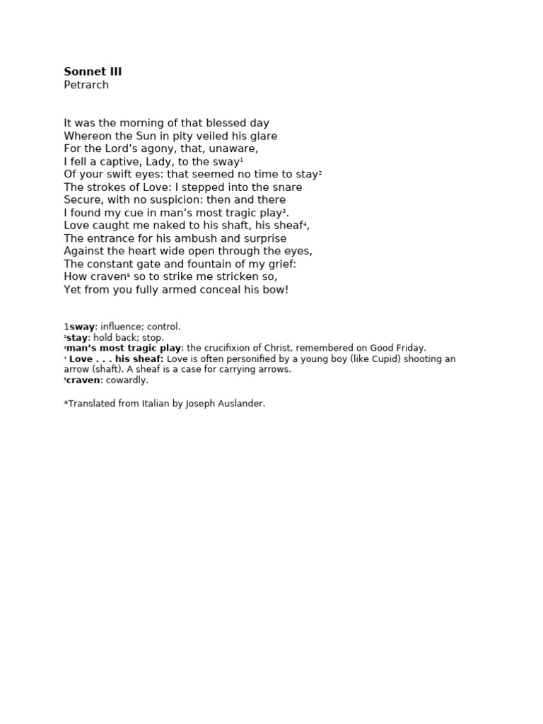 Sonnet III | PDF