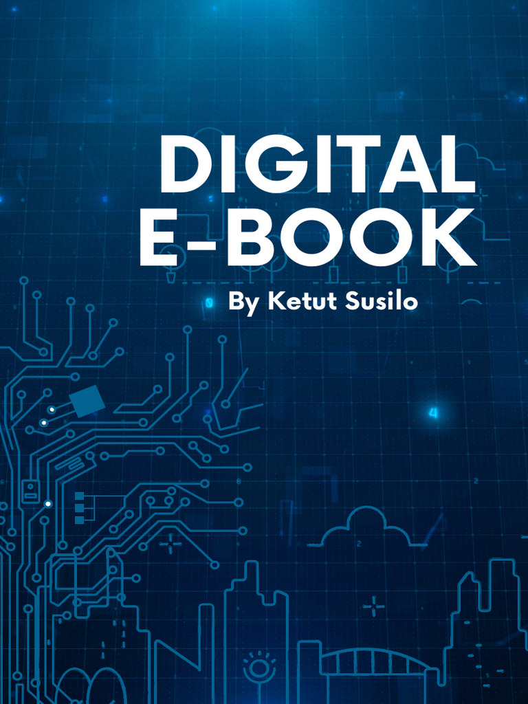 Blue and White Electronic Book Cover Document A4 | PDF