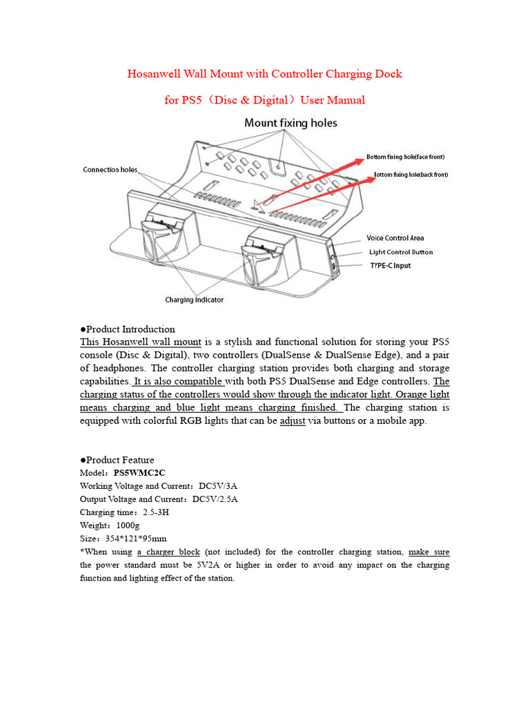 PS5 Wall Mount User Manual | PDF | Screw | Mobile App