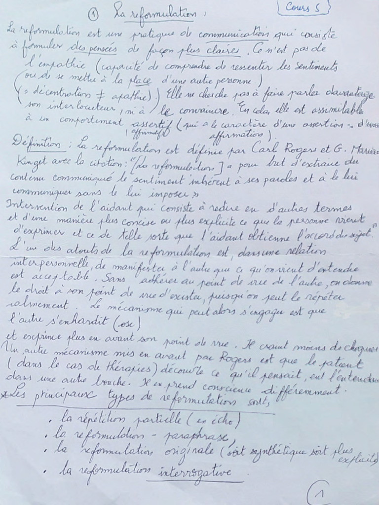 Cours 04 La Reformulation | PDF