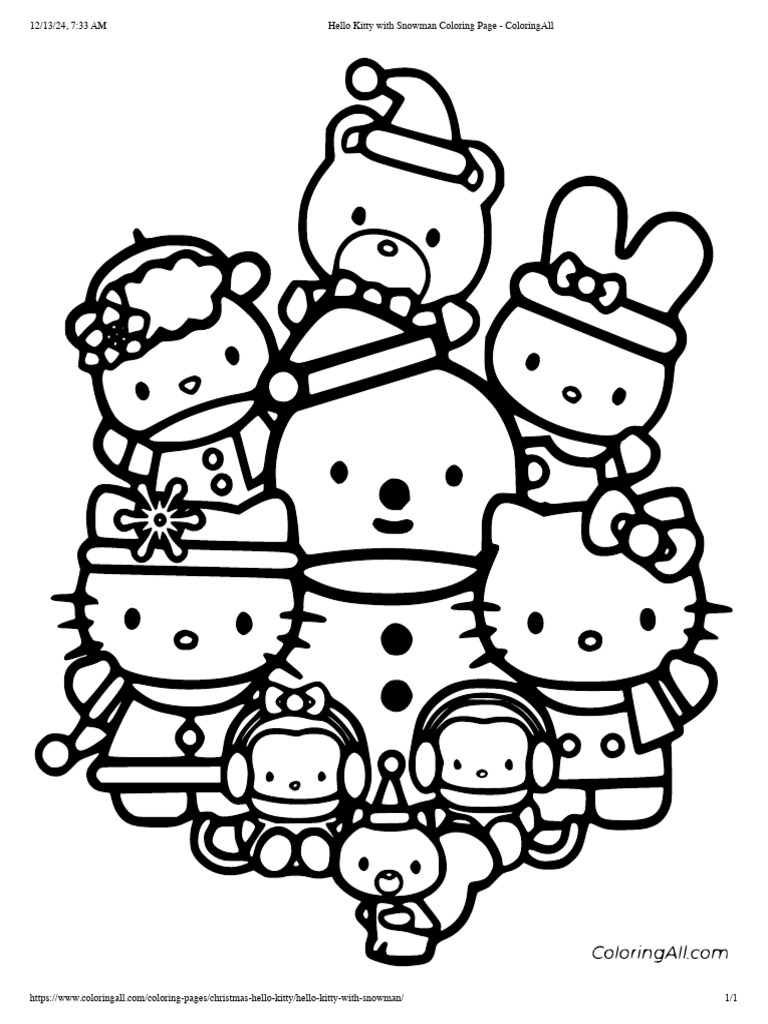 Hello Kitty Christmas Coloring | PDF