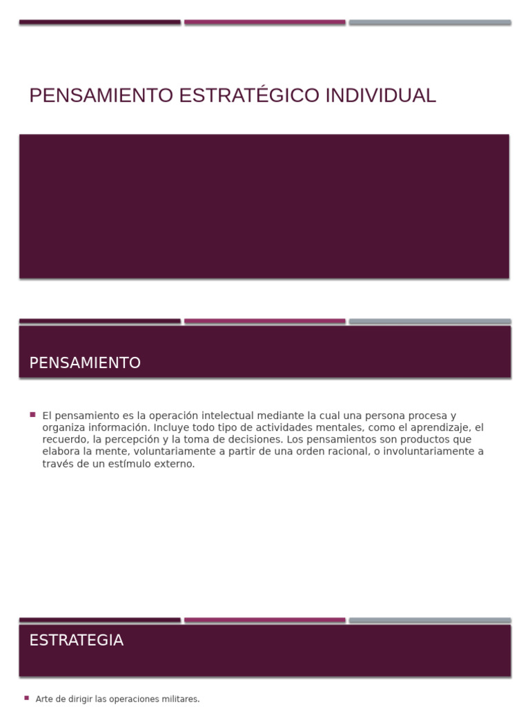 pensamiento estratégico individual - liderazgo | PDF | Pensamiento ...