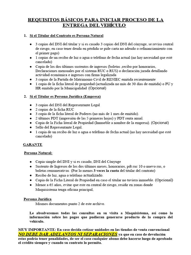 Requisitos Basicos | PDF | Documento de identidad