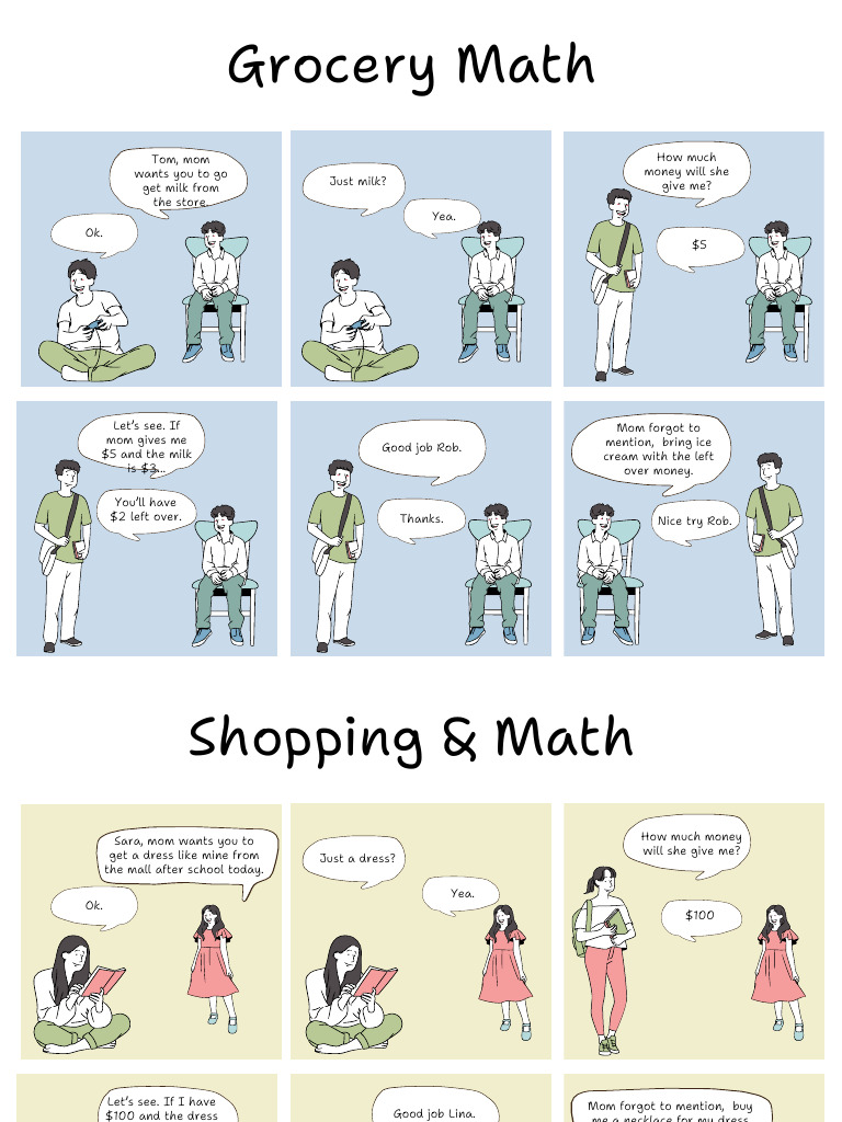 Grocery Shopping Math for Kids | PDF | Comics | Comic Strips